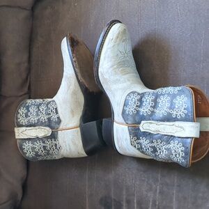 Dan Post | Shoes | Dan Post Blue And Cream Womens Boots | Poshmark